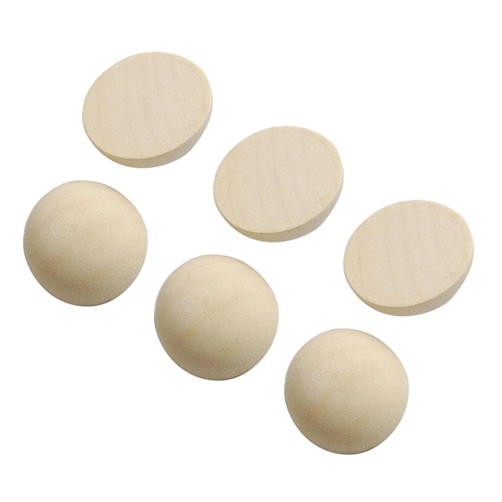 25pcs Wood Half Split Balls Sizes Choose Round Ball Dome Ball Craft ...