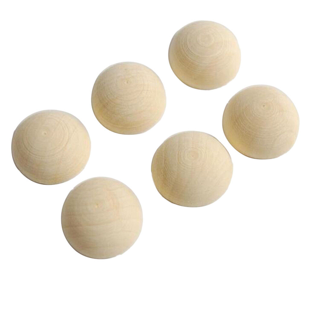 25pcs Wood Half Split Balls Sizes Choose Round Ball Dome Ball Craft ...