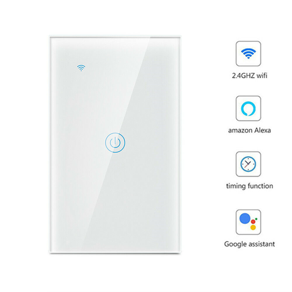 1/2/3/4Gang Light Smart Switch Alexa Google WIFI Control Wall Touch ...
