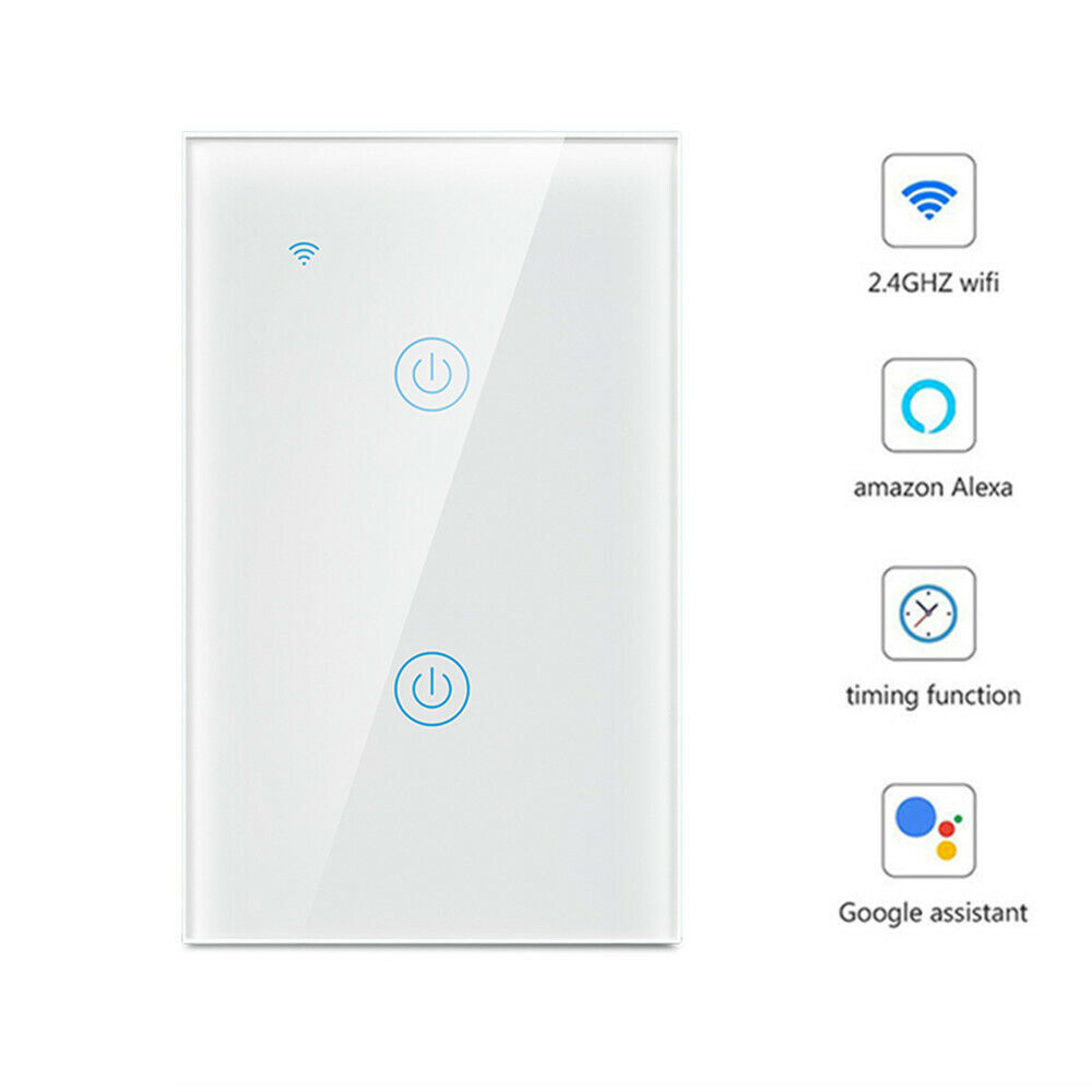1/2/3/4Gang Light Smart Switch Alexa Google WIFI Control Wall Touch ...