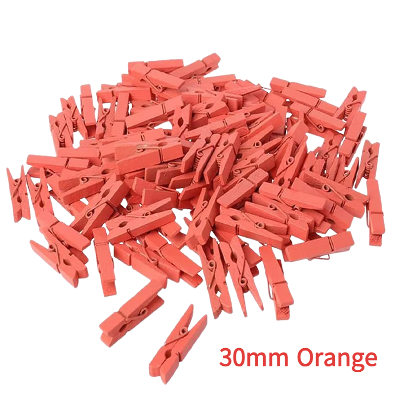 50pcs Mini Natural Wooden Pegs Cloth Crafts Cards Hanging Photo Clips ...