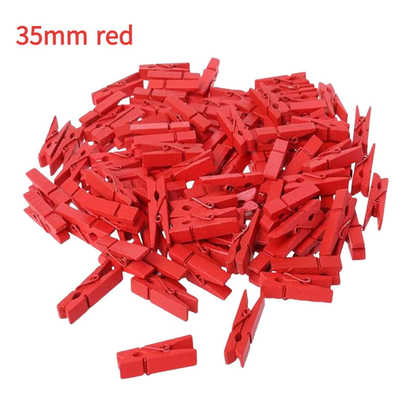 50pcs Mini Natural Wooden Pegs Cloth Crafts Cards Hanging Photo Clips ...