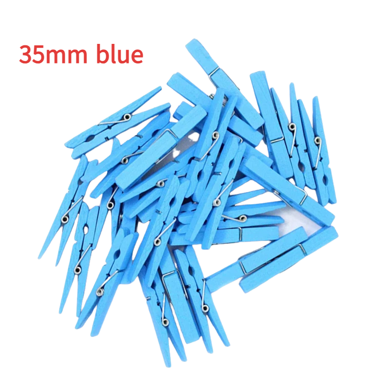 50pcs Mini Natural Wooden Pegs Cloth Crafts Cards Hanging Photo Clips ...