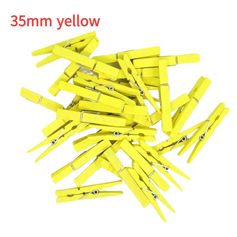 50pcs Mini Natural Wooden Pegs Cloth Crafts Cards Hanging Photo Clips ...