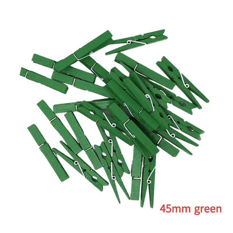 50pcs Mini Natural Wooden Pegs Cloth Crafts Cards Hanging Photo Clips ...