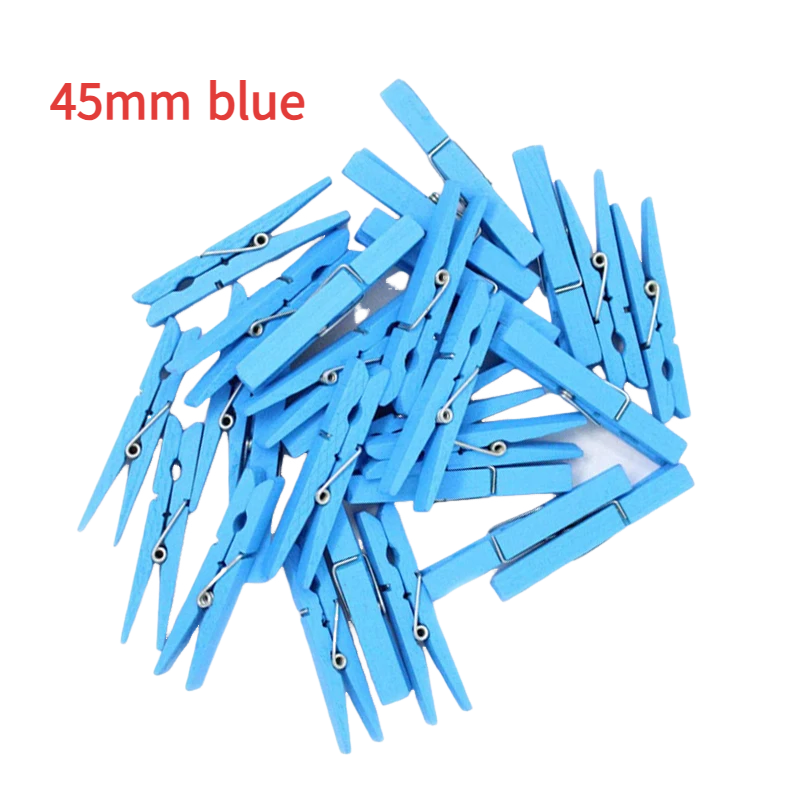 50pcs Mini Natural Wooden Pegs Cloth Crafts Cards Hanging Photo Clips ...