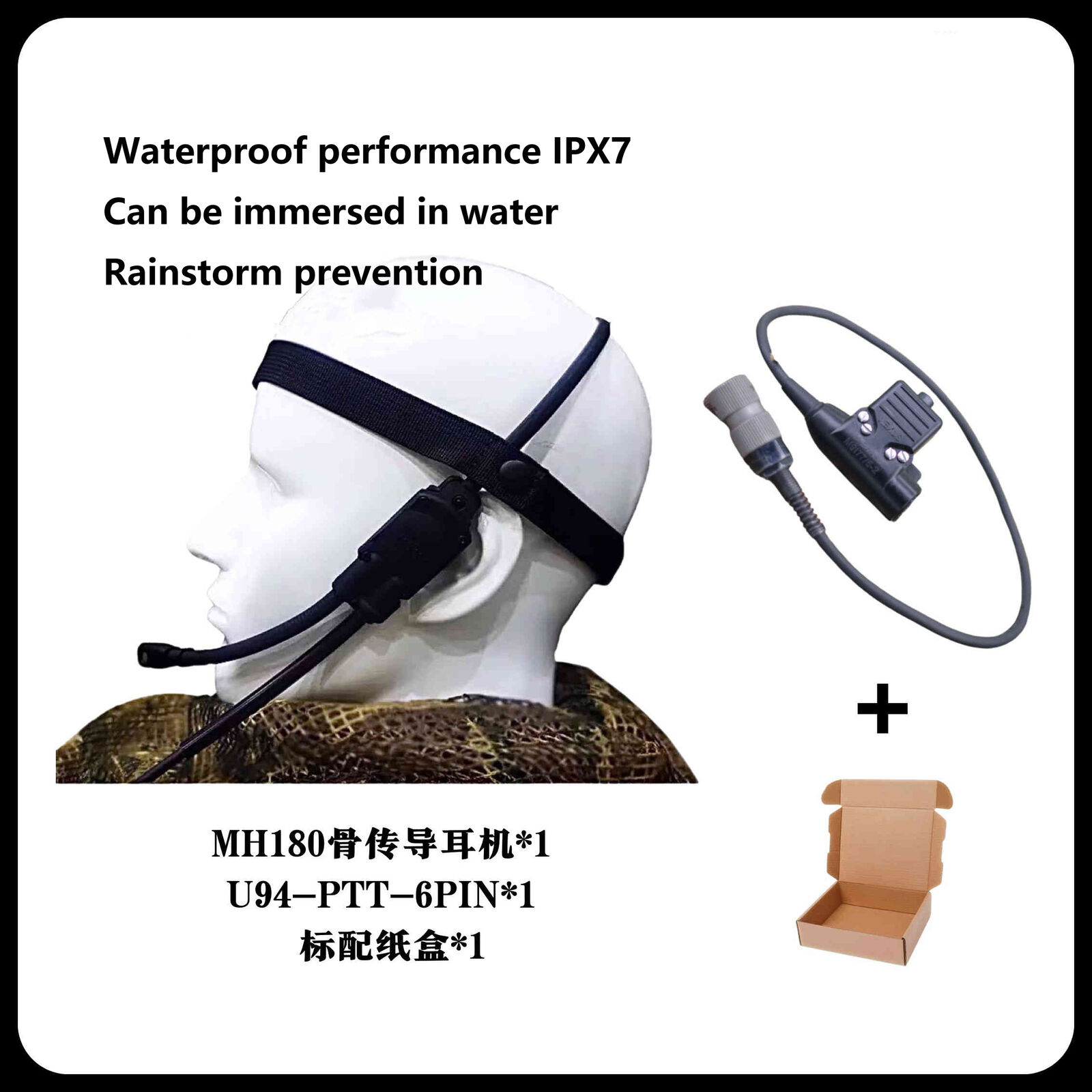 MH180 Tactical Bone Conduction Headset Atlantic Signal Tactical ...