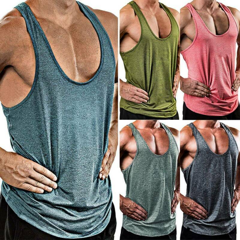 Athletic Stringer Tank Top Men Sleeveless Vest Gym Workout Bodybuilding T-Shirt | eBay