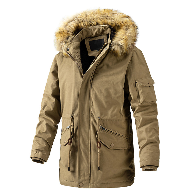 Men's Thick Padded Hooded Outdoor Jacket Casual Warm Winter Parka ...