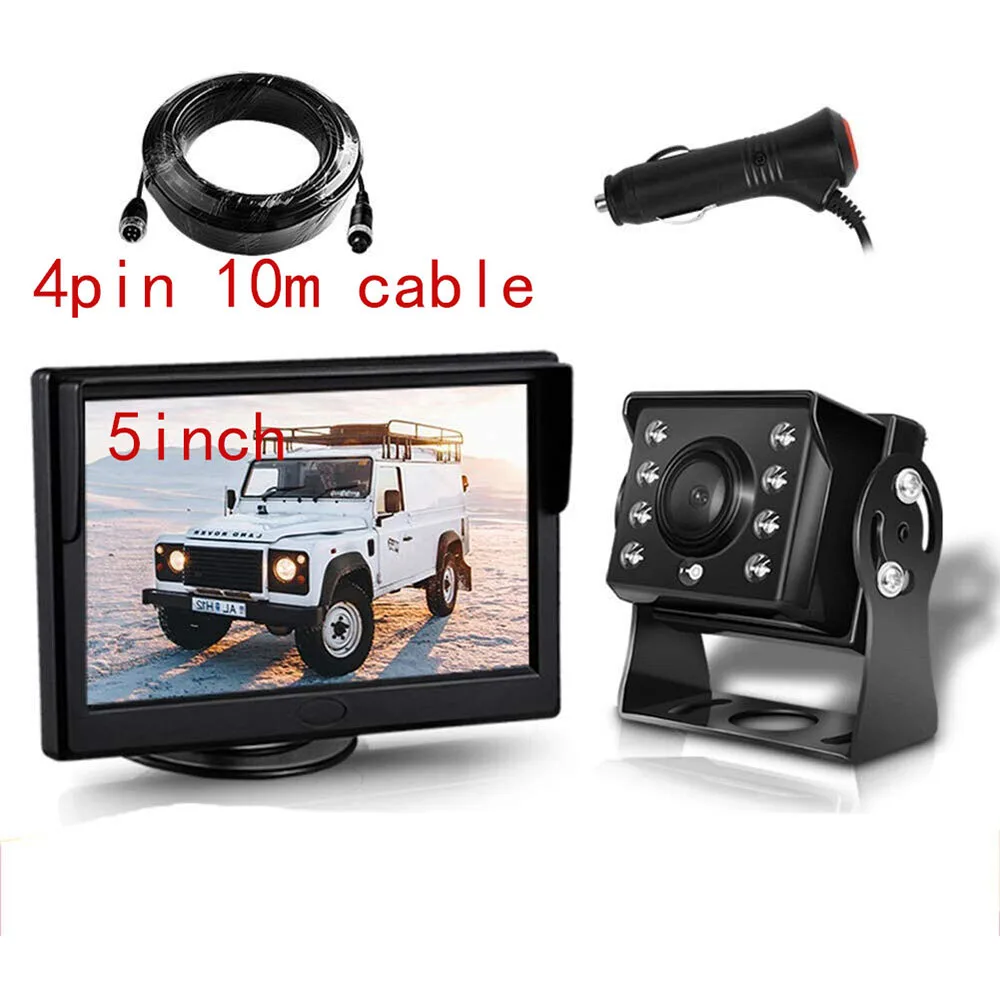 4Pin 5" Car HD Monitor Reversing Camera Rear View Kit for RVs Truck ...