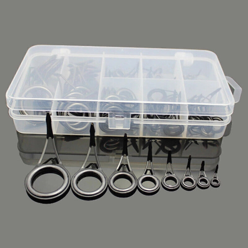 FISHING ROD EYE Rings 75 Pcs/Set Guides Diameter Tips Repair Kit ...