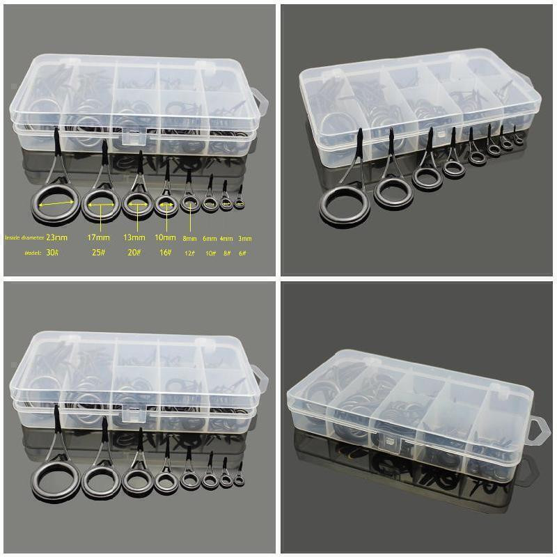 FISHING ROD EYE Rings 75 Pcs/Set Guides Diameter Tips Repair Kit ...
